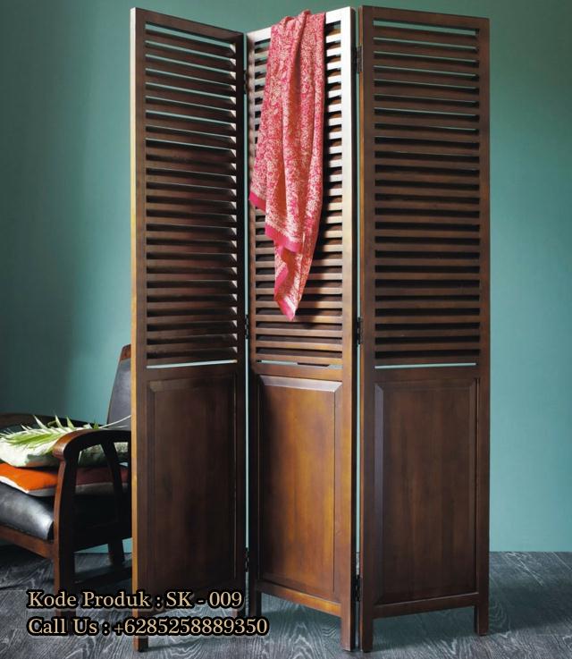 Sketsel Penyekat Ruangan Kayu Jati Model Terbaru | Furniture Jati Jepara