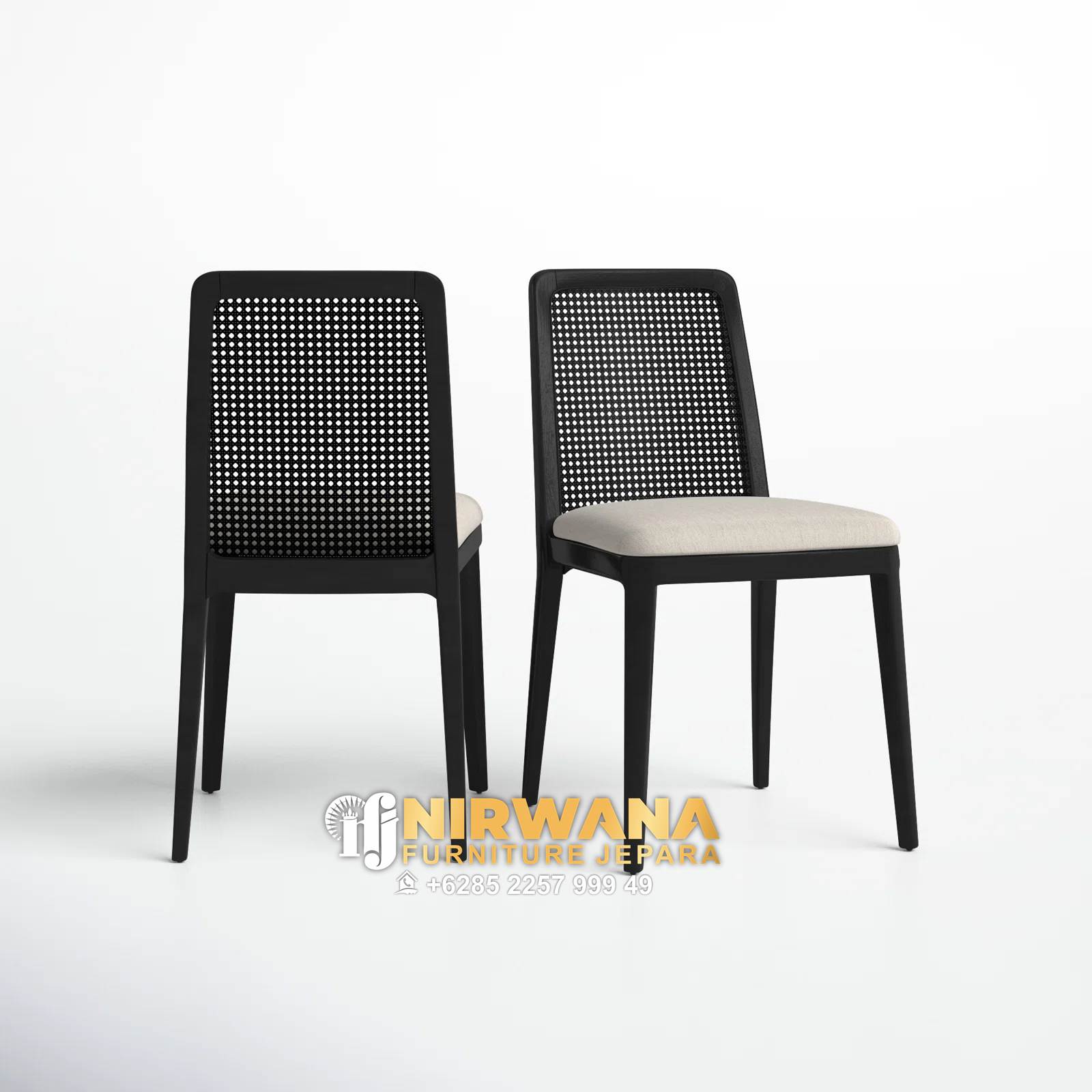 Kursi Cafe Kayu Jati Anyaman Rotan Hitam Kursi Rotan Jepara